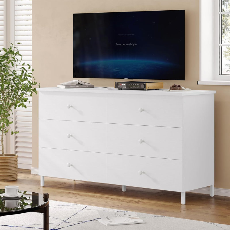 Wade Logan® Cataleah 6 Drawer 47.3" W Dresser & Reviews | Wayfair